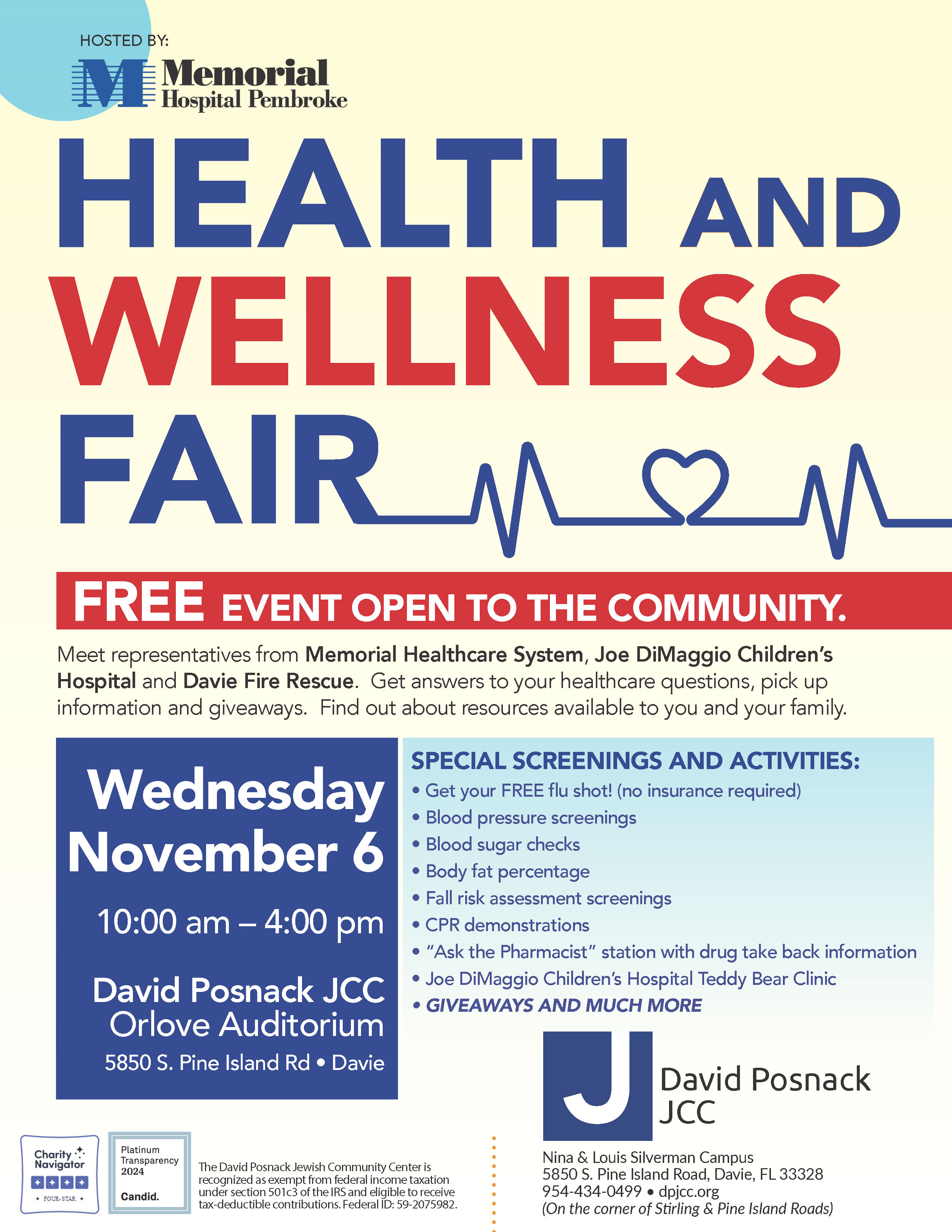 David Posnack JCC - Memorial Hospital Pembroke Health Fair